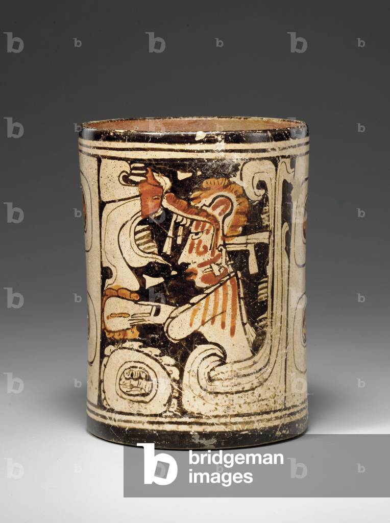 Image of A Mayan polychrome vessel indicating a scene from the ...