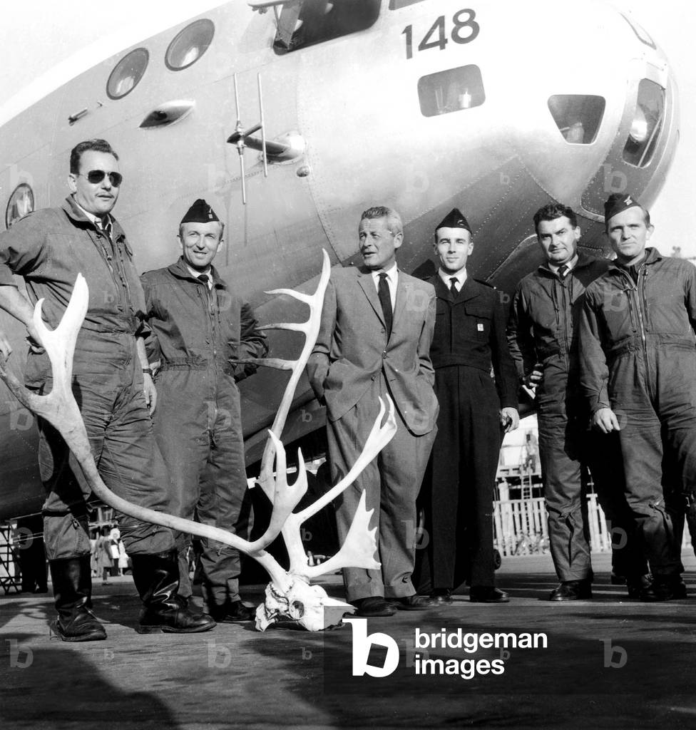 Image of Paul-Emile Victor and Crew at Paris Airport Back From Greenland