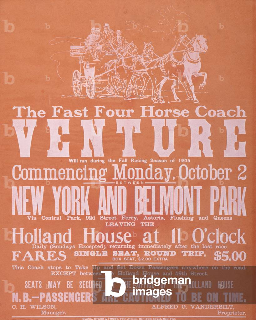 Image of The Fast Four Horse Coach 'Venture', 1905 (litho)