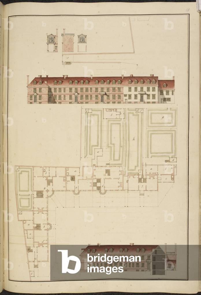 Image of Floor plan and elevation of Deptford Royal Navy warehouse ...
