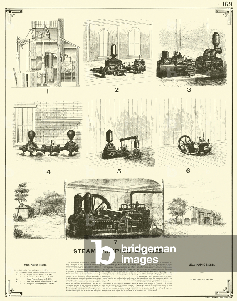 Image of Steam Pumping Engines (engraving) by American School, (19th ...