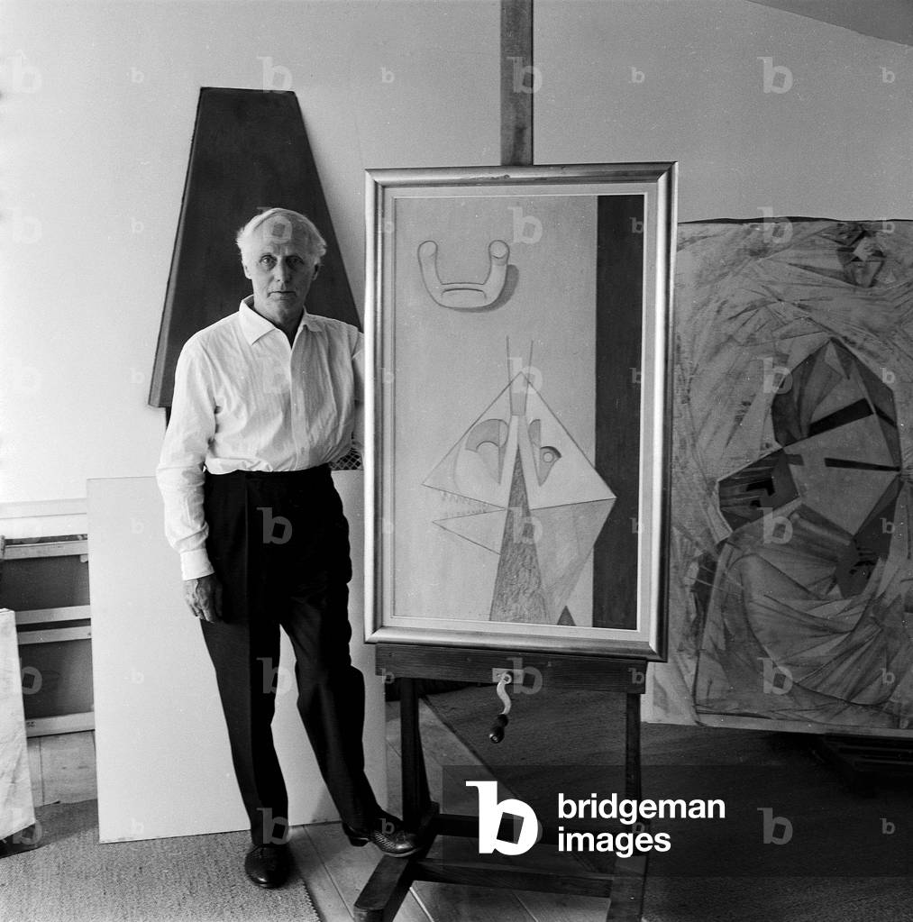 Image of Max Ernst, Paris 1955 (b/w photo) by Ernst, Max (1891-1976)