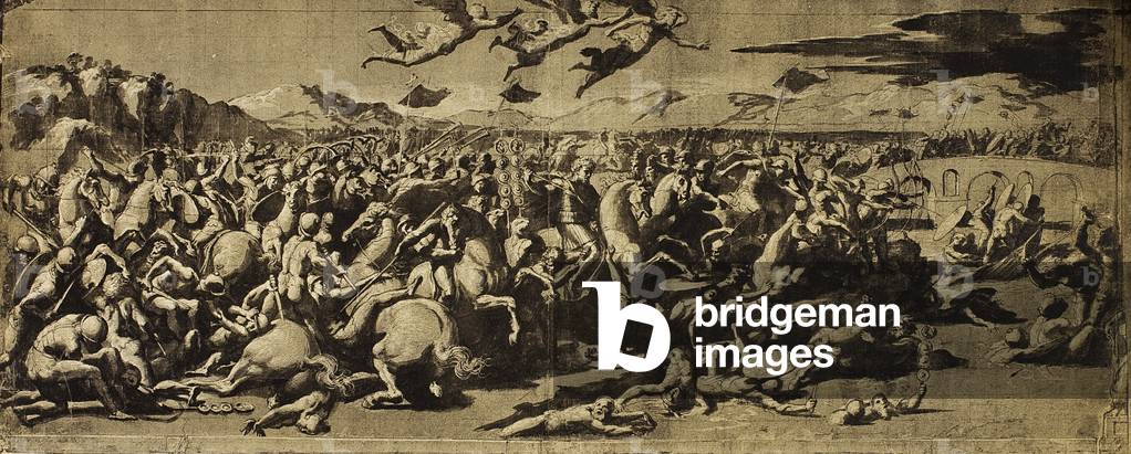 Image of The Battle of Constantine (drawing) by Raphael (Raffaello Sanzio of Urbino) (1483-1520)