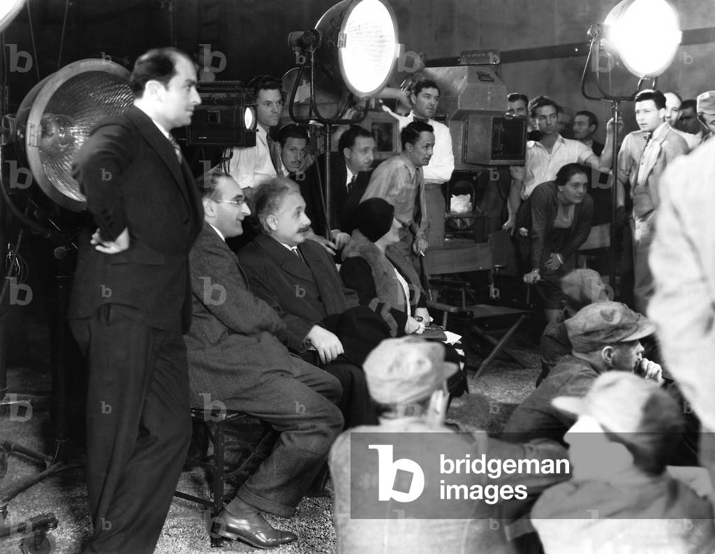 Image of Albert Einstein in a film studio, Los Angeles, USA, 1931