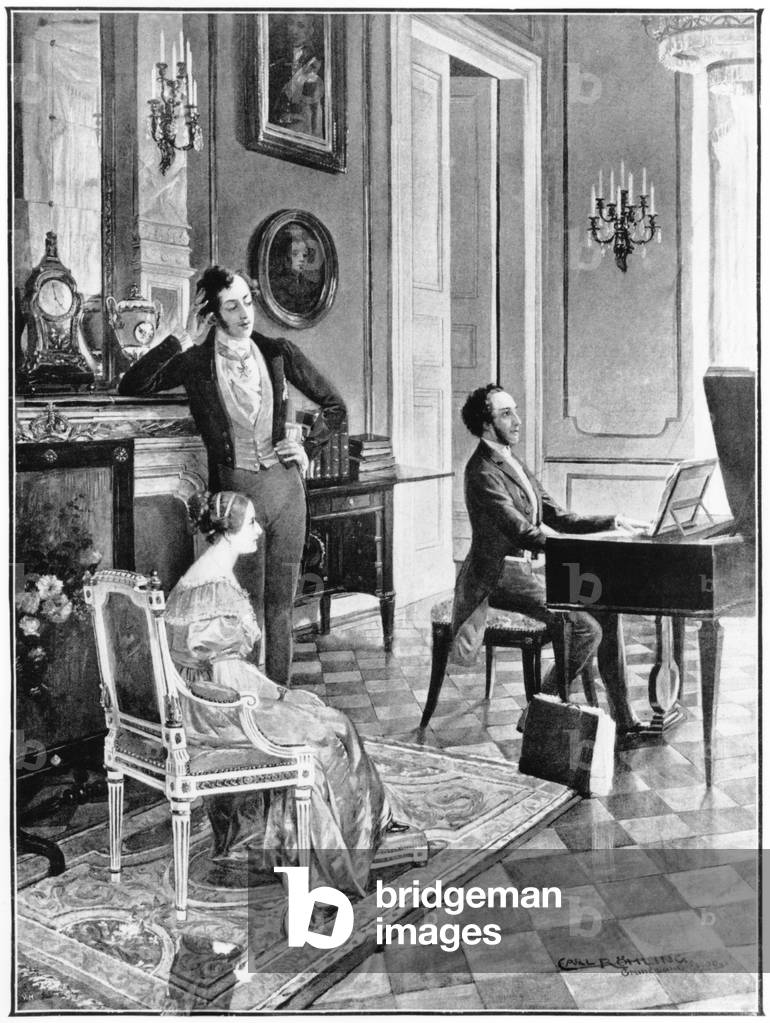 Felix Mendelssohn playing to Victoria & Albert (print)