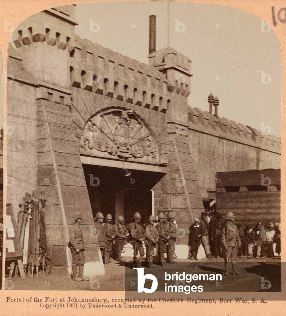 Image of Portal of the Fort at Johannesburg, South Africa, 1899 (b/w by ...