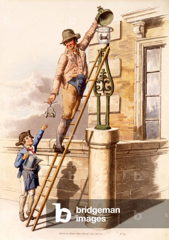 Image of Lamp Lighter, from The Costumes of Great Britain, pub. By by ...