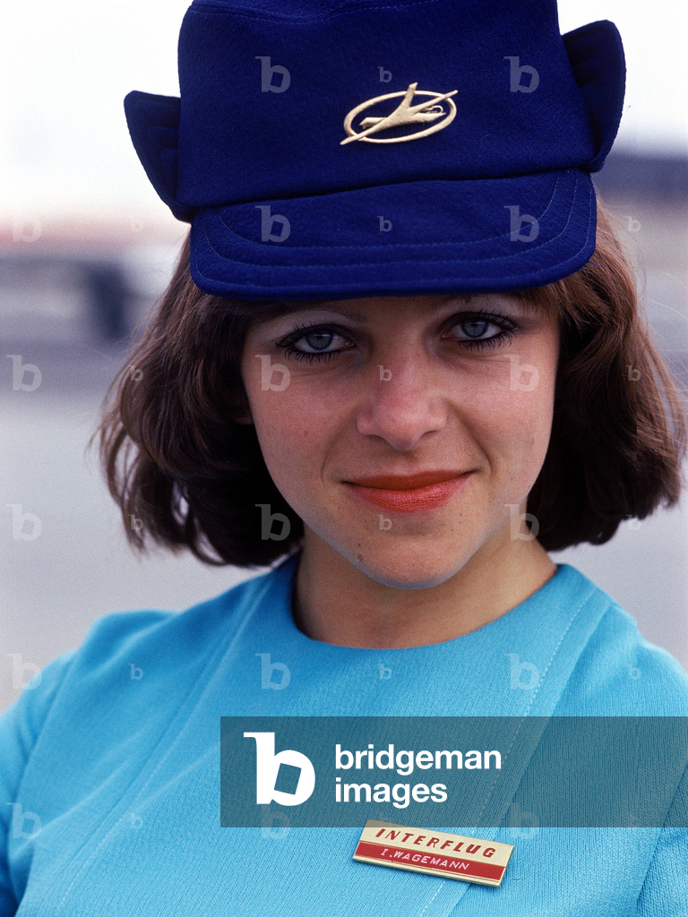Image of Interflug stewardess, people, optimistic; 1977, flight ...