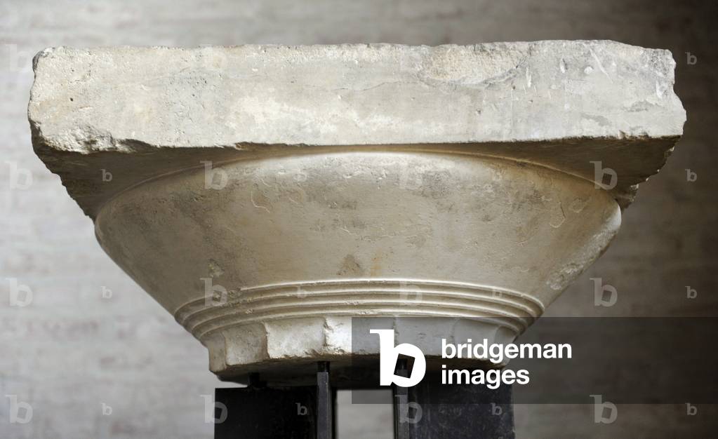 Image of Temple on Aegina. Doric capital from the cella of the