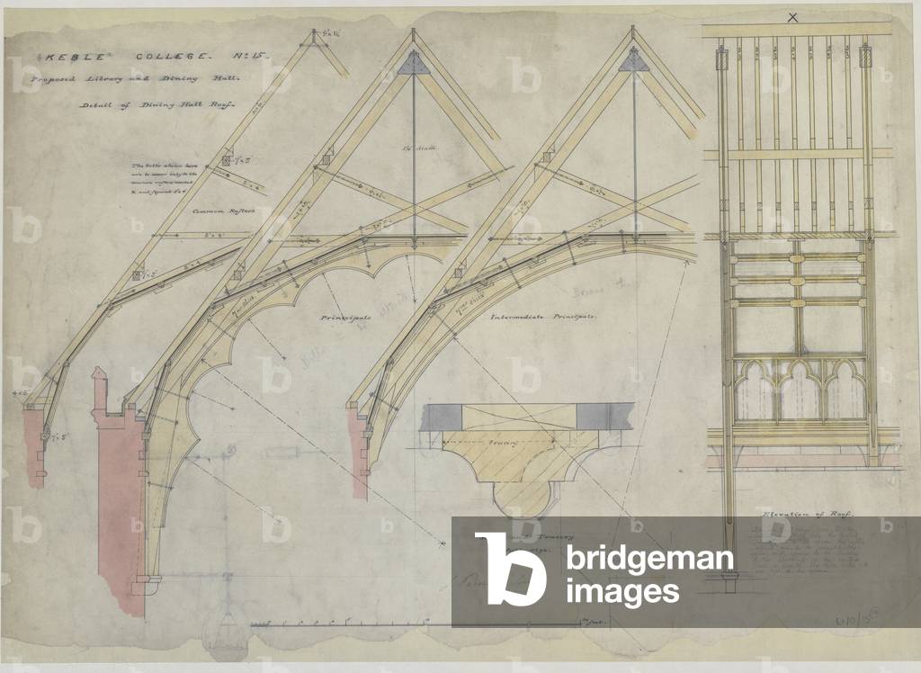 Image of Keble College - Proposed Library and Dining Hall. No 15. by ...