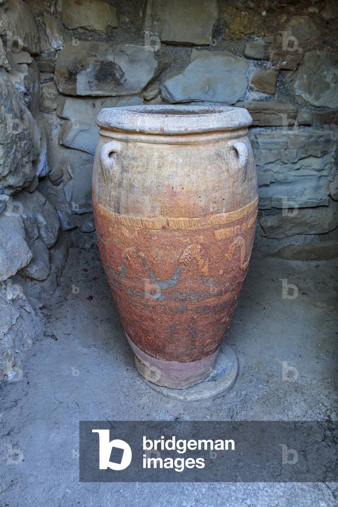 Image of Minoan archeological site of Phaistos. Pithoi by Minoan, (2000 ...