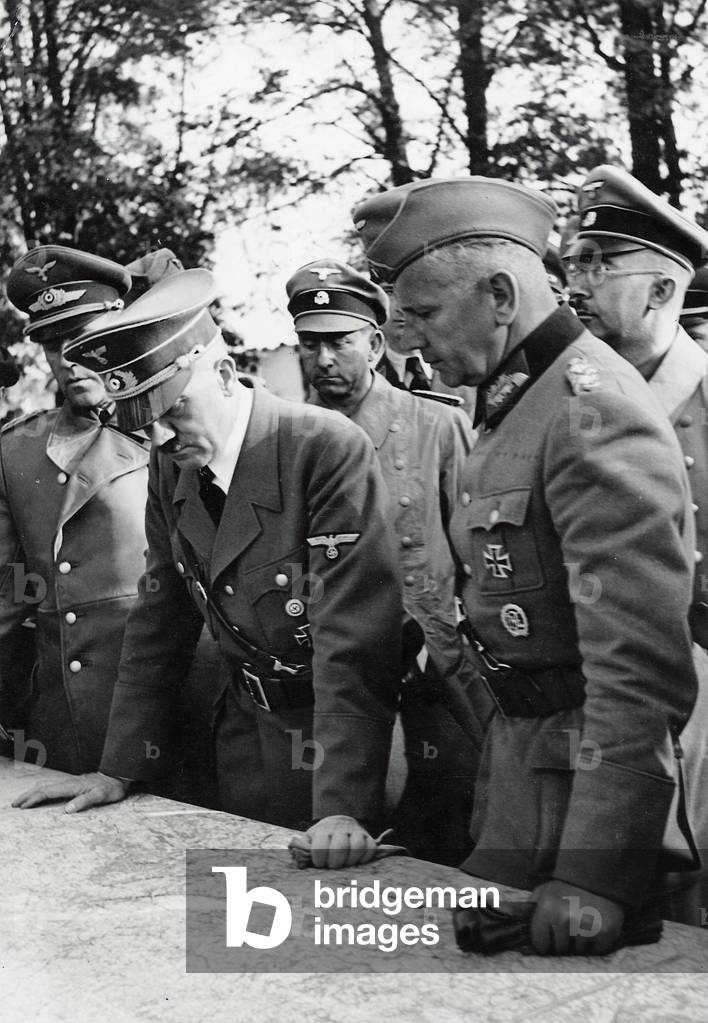 Image of Adolf Hitler with generals during the Polish campaign, 1939 (b/w