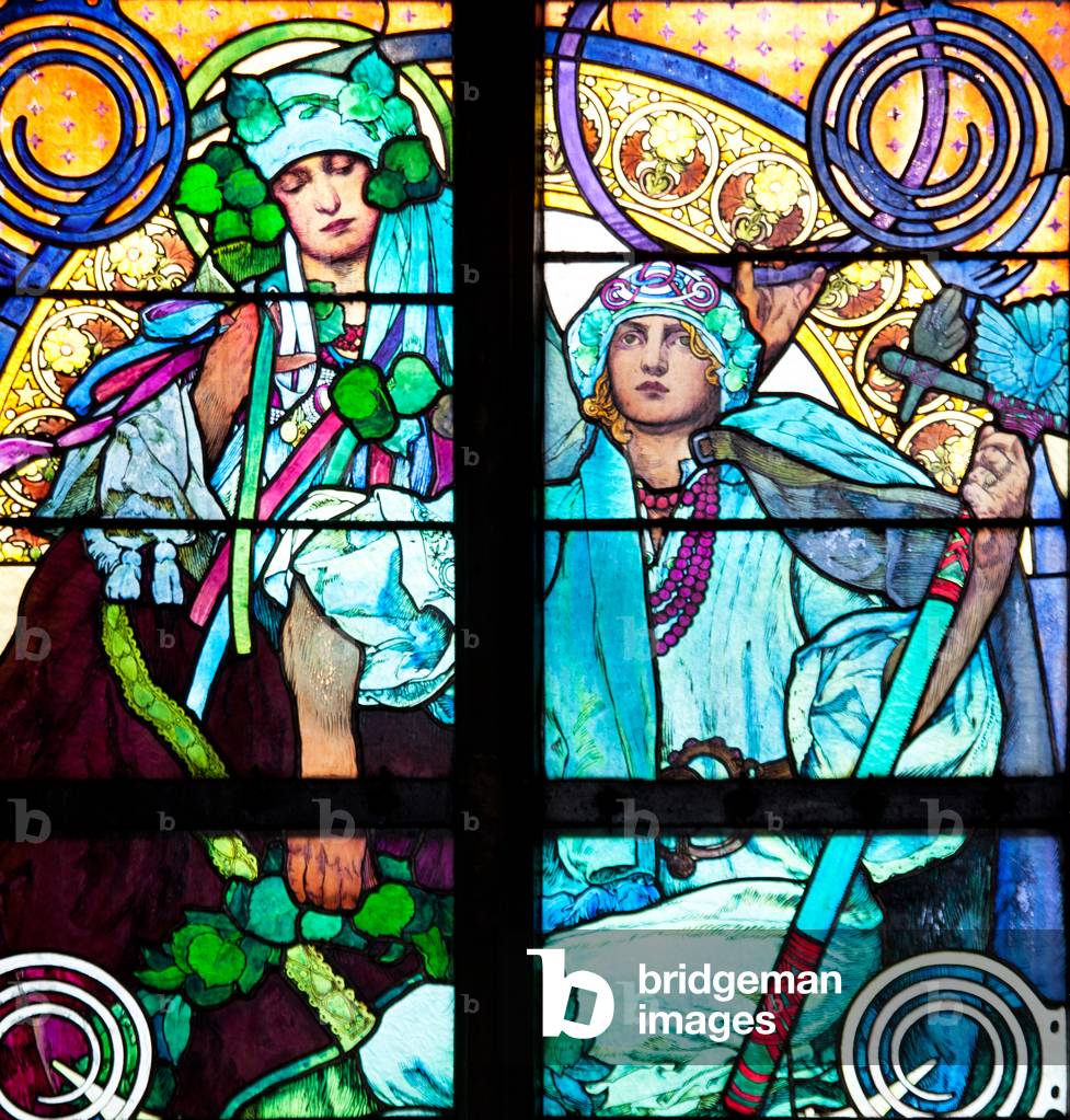 Image of Window depicting an allegory of Christ blessing the Slavic ...