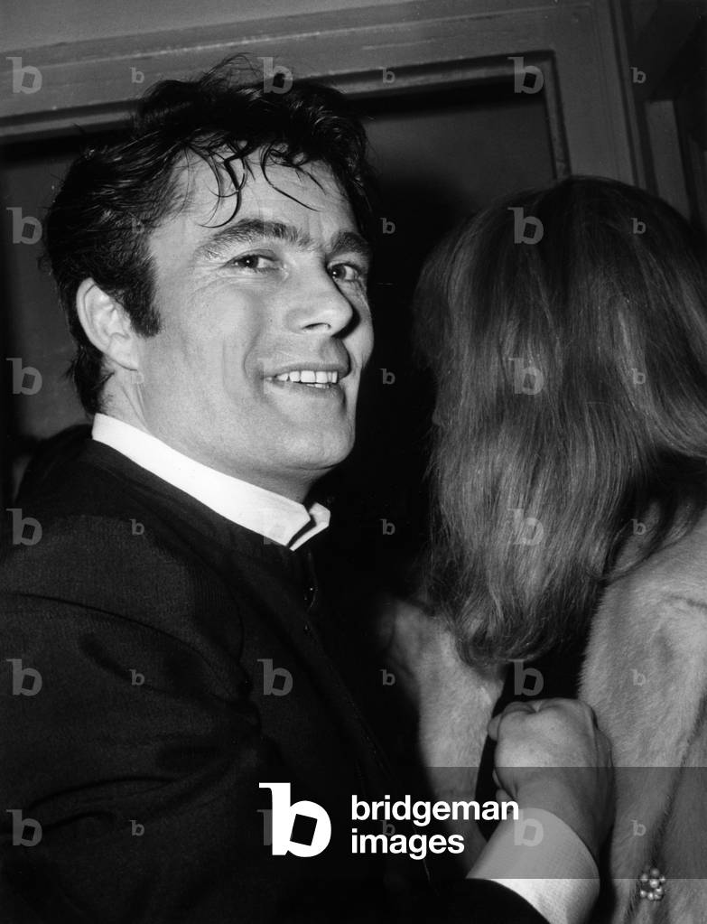 Image of French Singer Alain Barriere in his Dressing Room at Bobino,