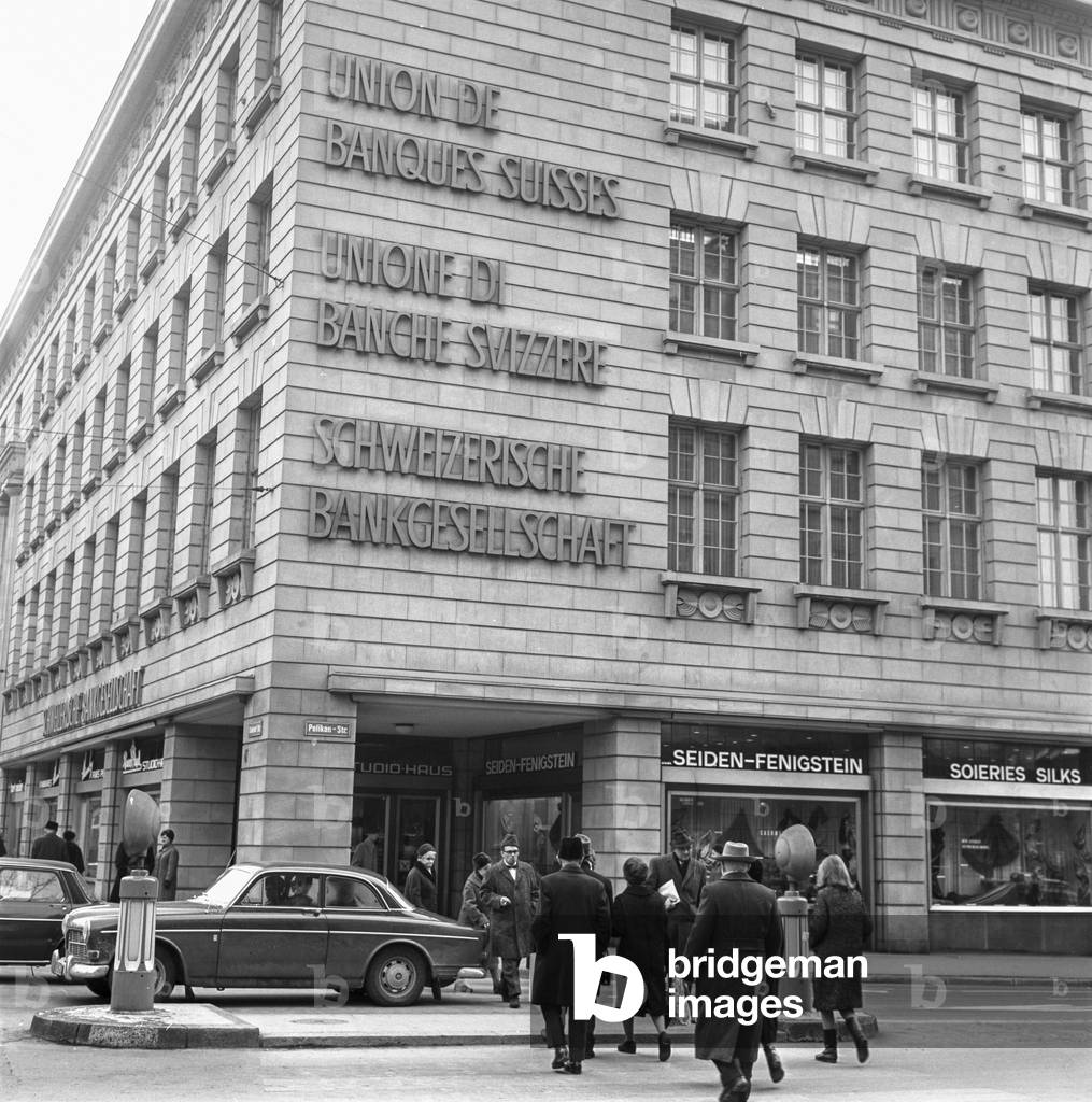 Image of Switzerland Zurich Swiss Bank Society, 1966 (b/w photo)