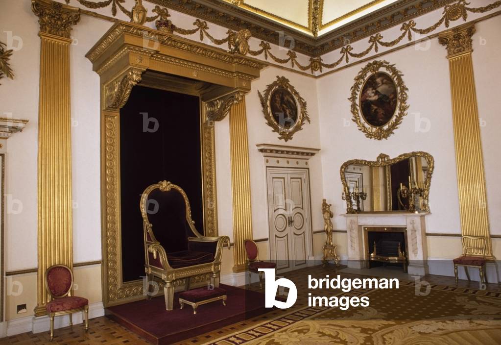 Image of Dublin Castle, Dublin, Co Dublin, Ireland; View Of The Throne