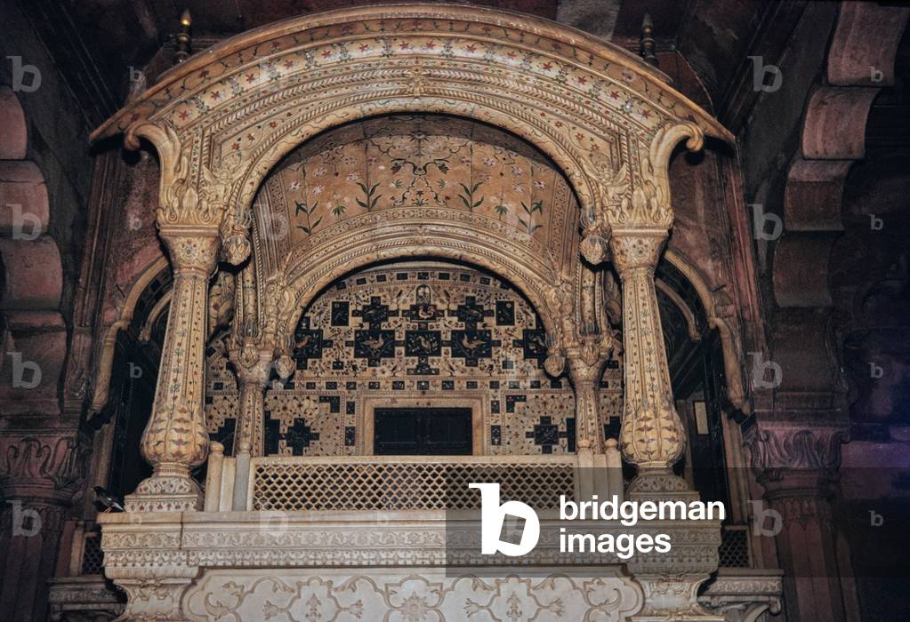 Image of Marble Throne, Diwan-i-am, Red Fort, Old Delhi, India, 1969 ...