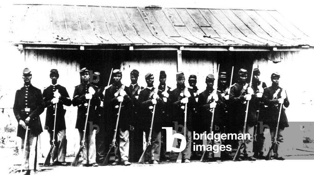 Image of African-American soldiers of F.T. Corcoran's 107th Colored ...