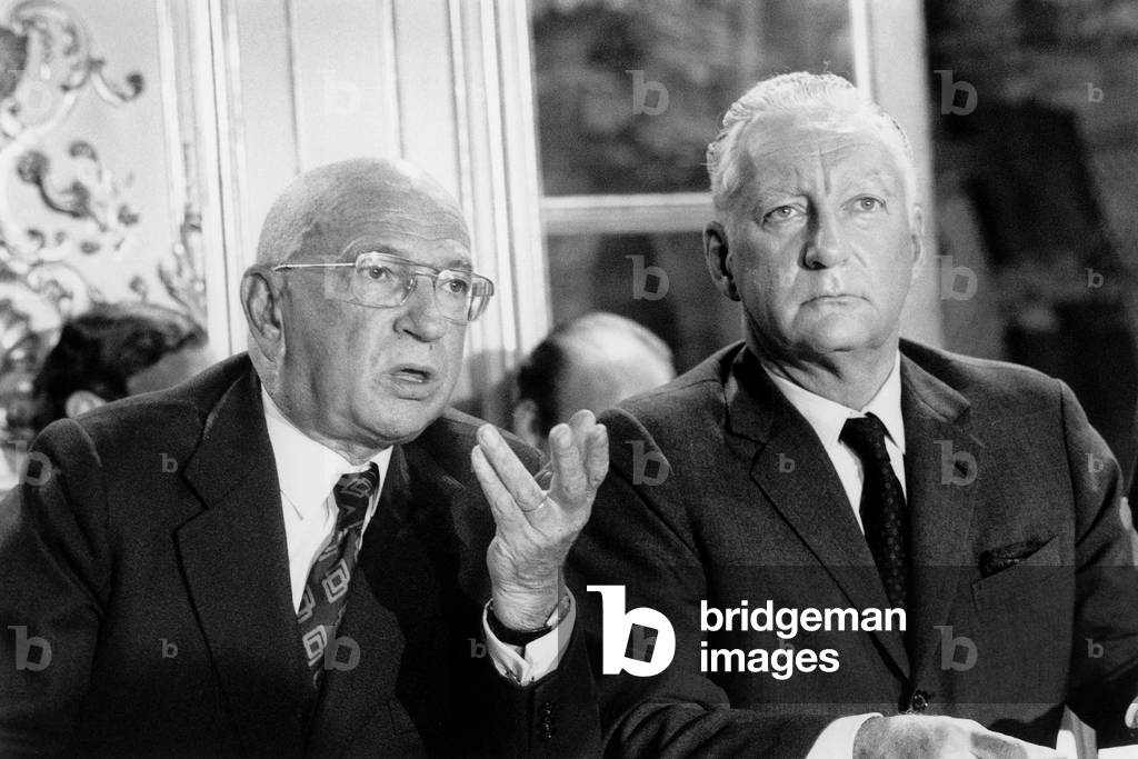 Image of French State Secretary For Social Affairs Edgar Faure and French