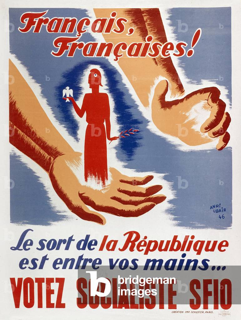 Image of French propaganda poster by Anri Ubair for socialists (SFIO) for