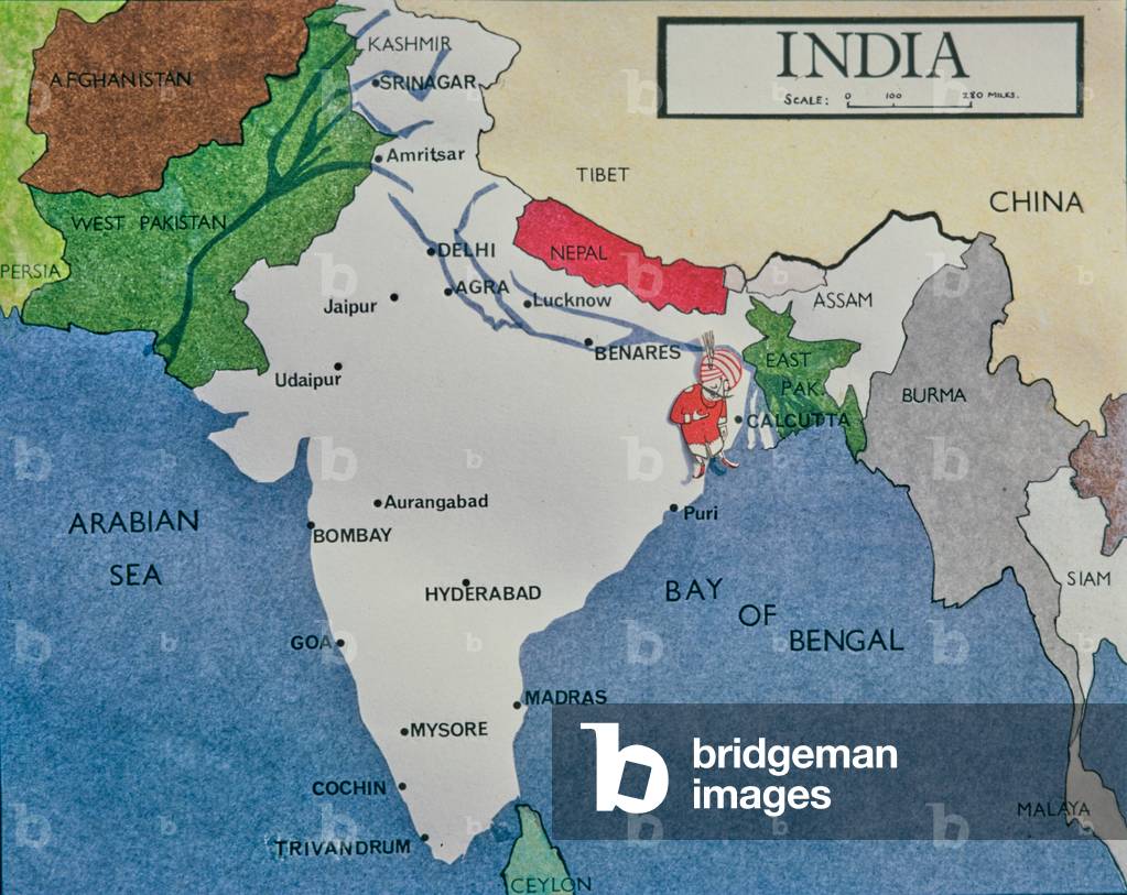 Image of Map of India, 1970 (photo)