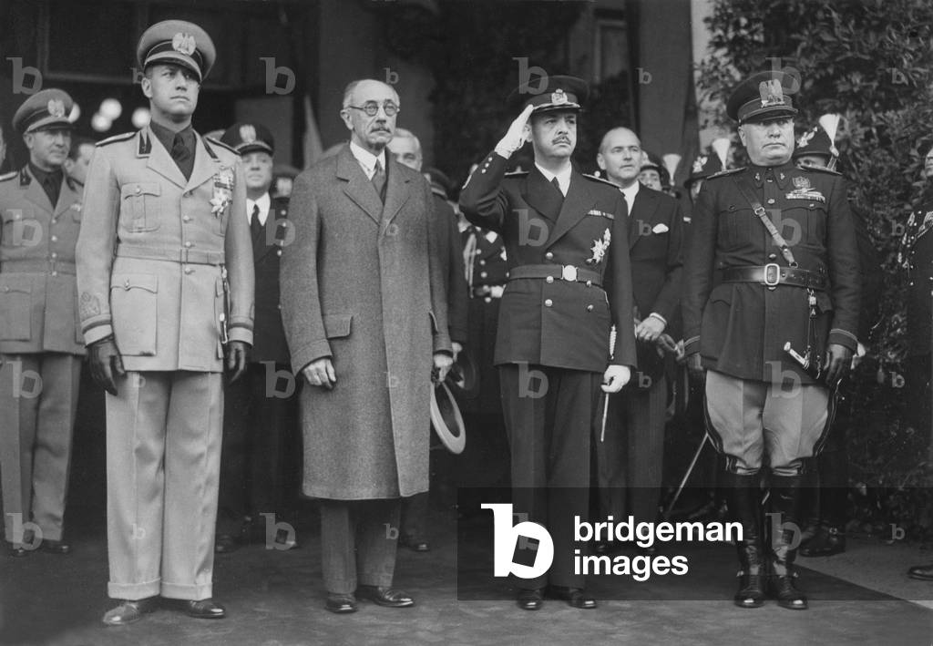 Image of Count Galeazzo Ciano and Benito Mussolini, 1939 (b/w photo)