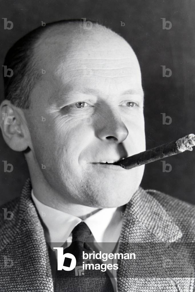 Image of A man smoking a cigar for an advertising campaign, Germany