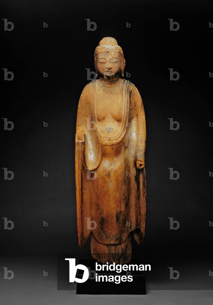 Image of Standing Buddha, 12th century (Wood) by Japanese School, (12th ...