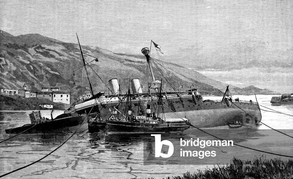 Image of The salvaging of a sunken ship, 1850