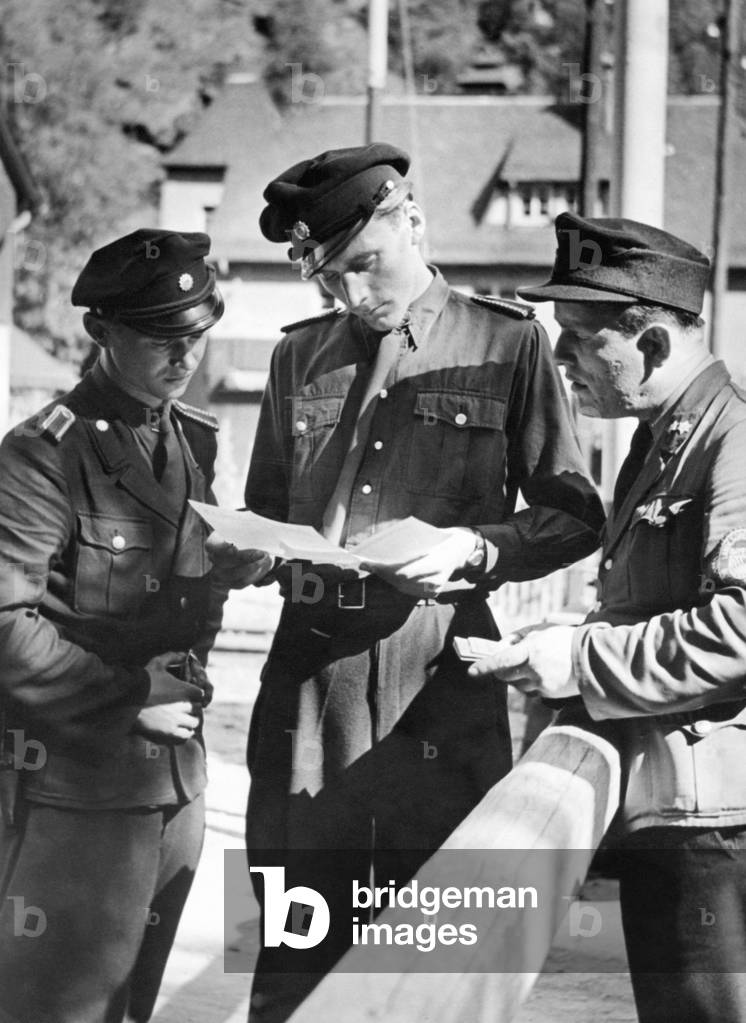 Image of The bavarian border police, around 1952 (b/w photo)