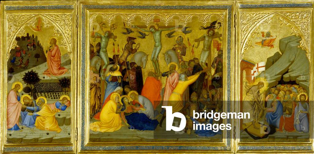 Image of A Triptych: Agony in the Garden, The Crucifixion, and the by Vanni, Andrea (c.1332-c.1414)