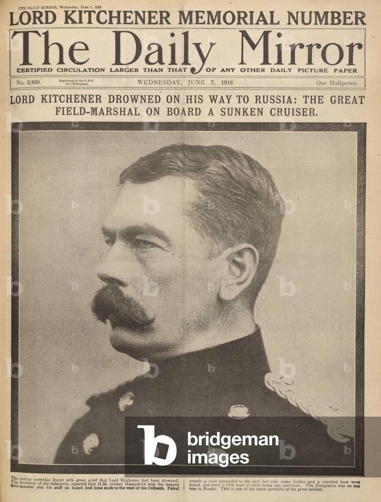 Image of Lord Kitchener drowned on his way to Russia: The great
