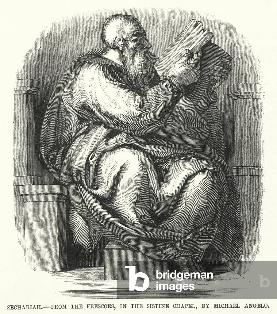 Zechariah, from the Frescoes, in the Sistine Chapel, by Michael Angelo ...