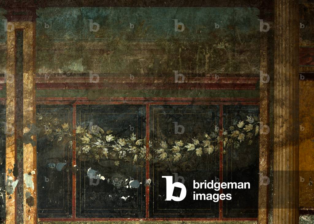 Image of Roman art : garland - Villa of the Mysteries, Pompeii, by ...