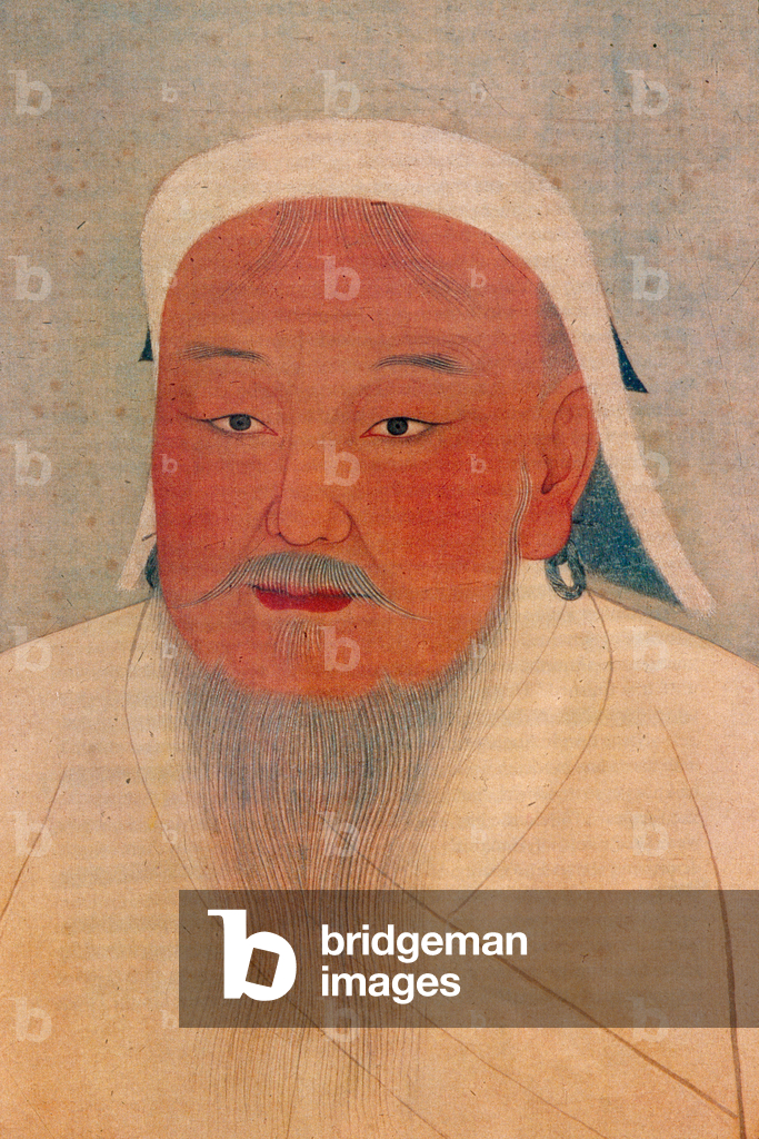 Image of Genghis Khan, 13th-century Chinese portrait, National Palace ...