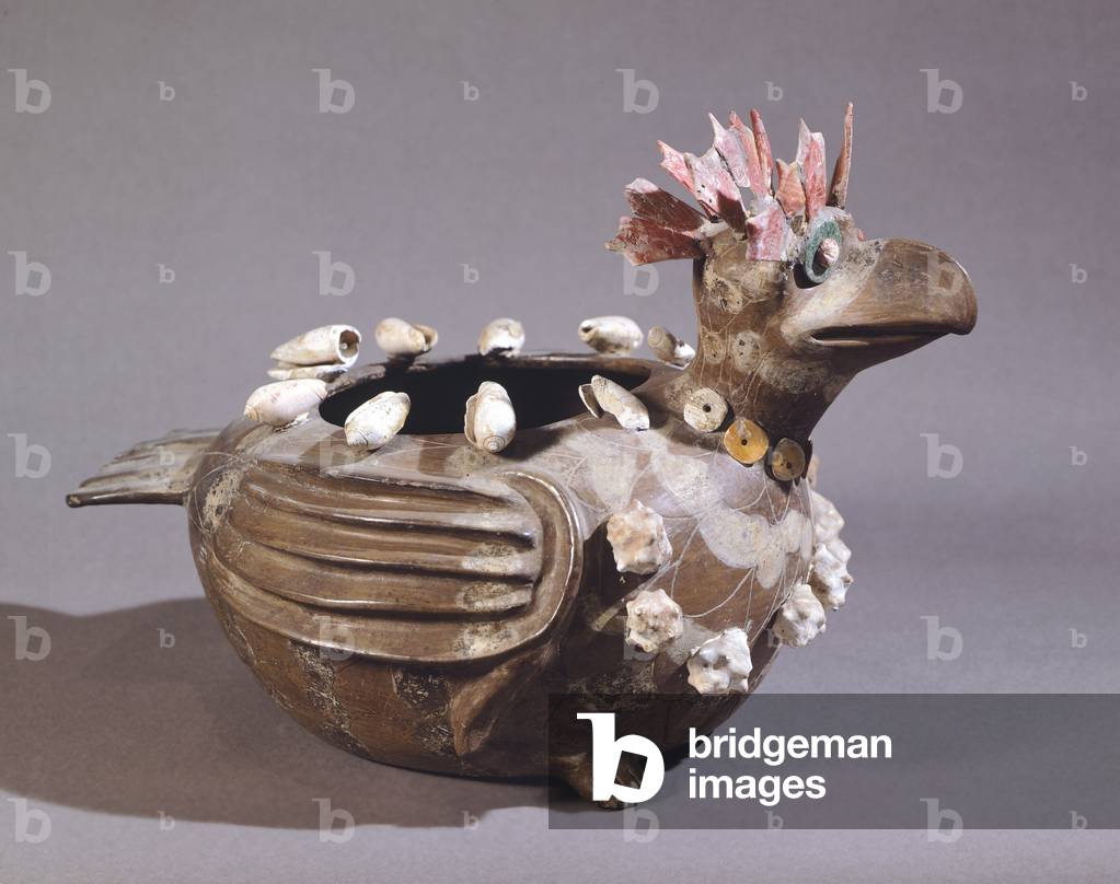 Image of The mad duck (Pato loco), pottery decorated with jade and
