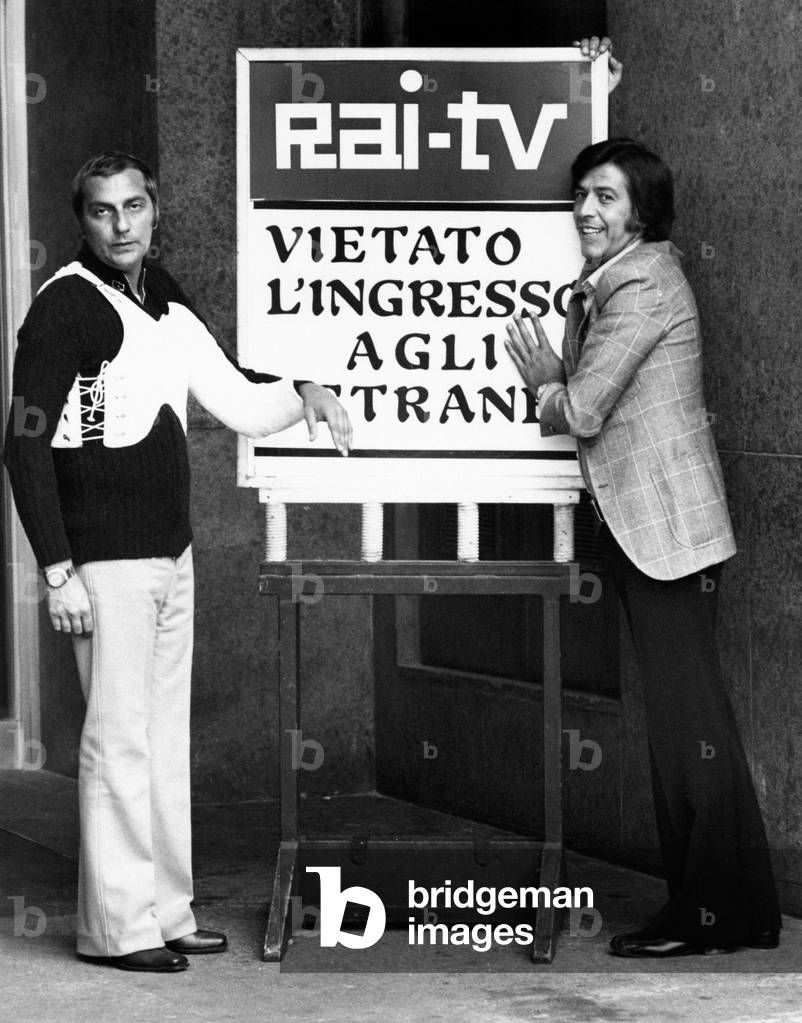 Image of The comic actors Ric and Gian, Milan, Italy, 1972