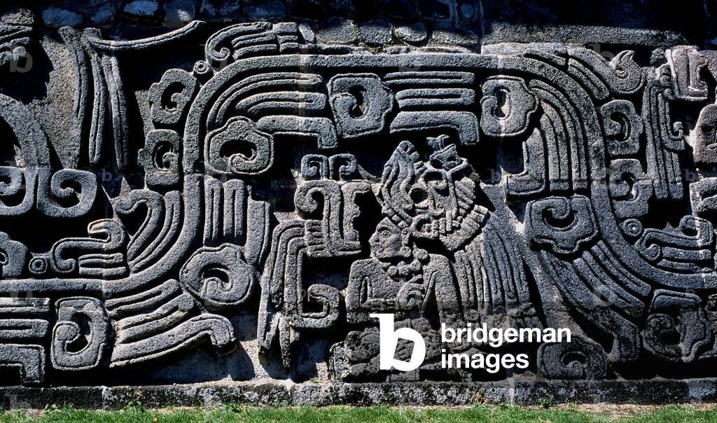 Image of South wall of the Pyramid of Quetzalcoatl at Xochicalco, Morelos