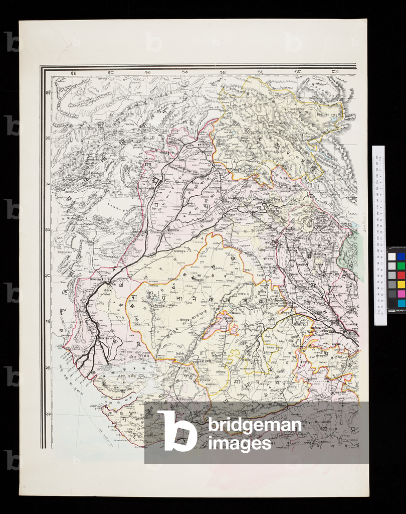 Image of Map of India, 1887 (print) by Indian School, (19th century)