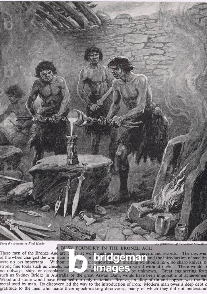 Image of A Busy Foundry in the Bronze Age, illustration from 'The by ...
