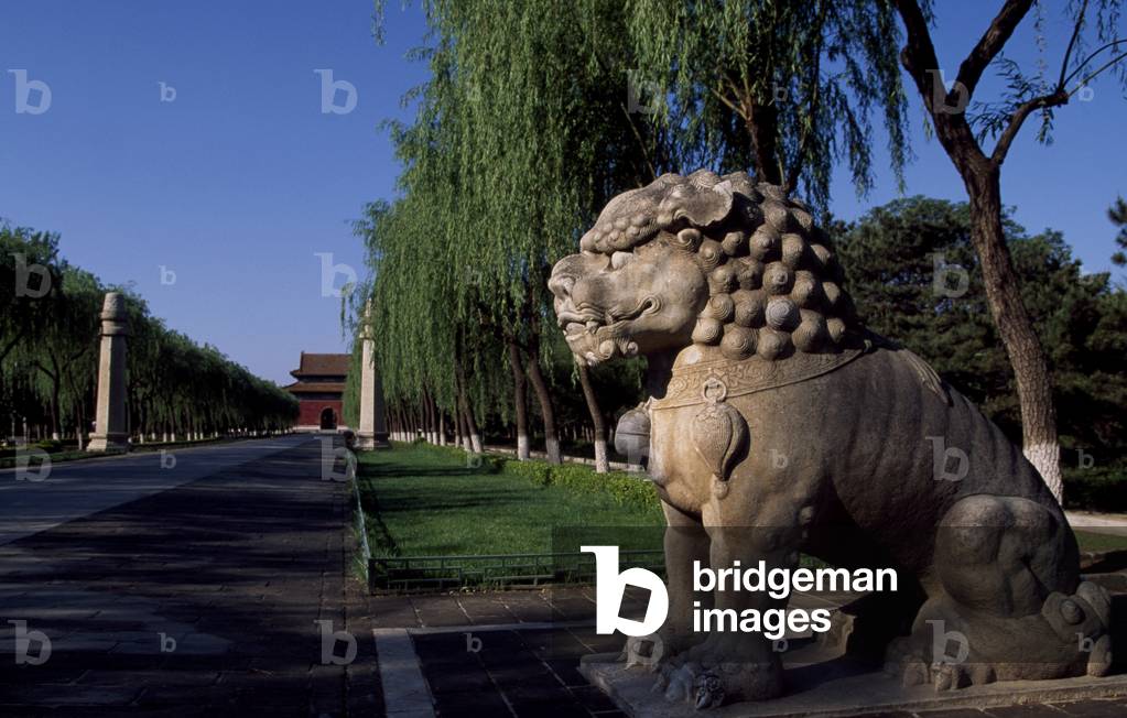 Image of Statue of animals along Sacred Way or Spirit Way leading