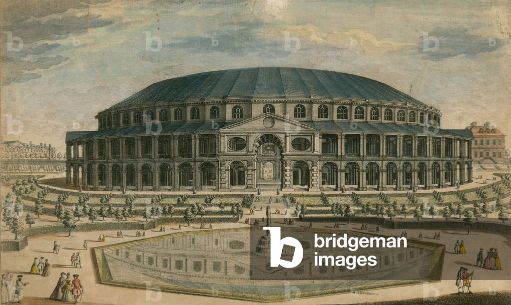 Image of The Rotunda House and Gardens at Ranelagh, London (coloured ...