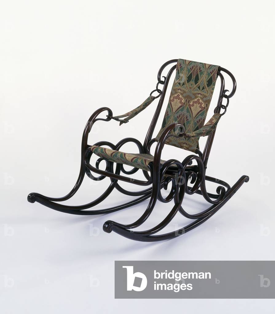 Image of Thonet Rocking Chair No.2, 1867 (bentwood, upholstery) by ...