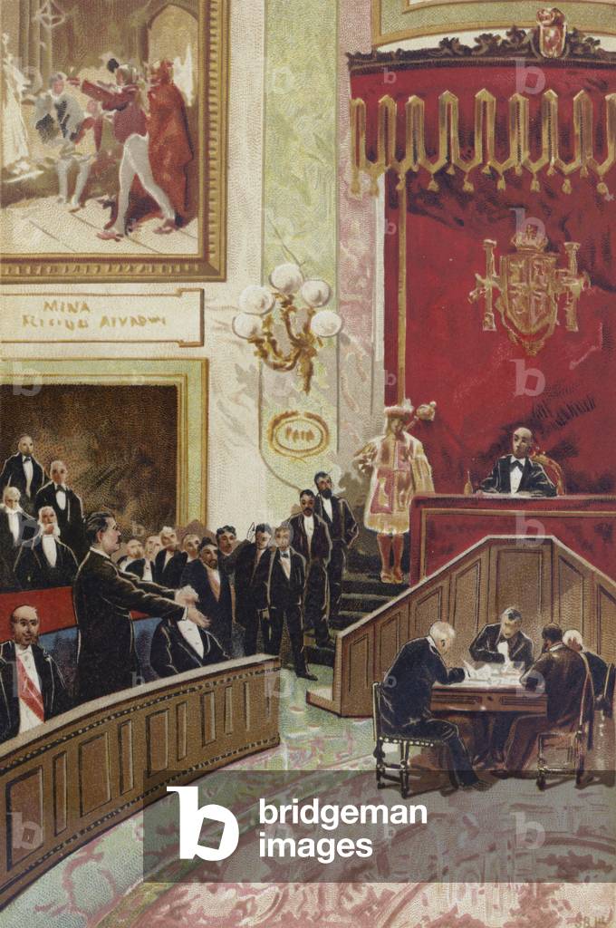 Image of Proclamation of the First Spanish Republic in the Cortes ...