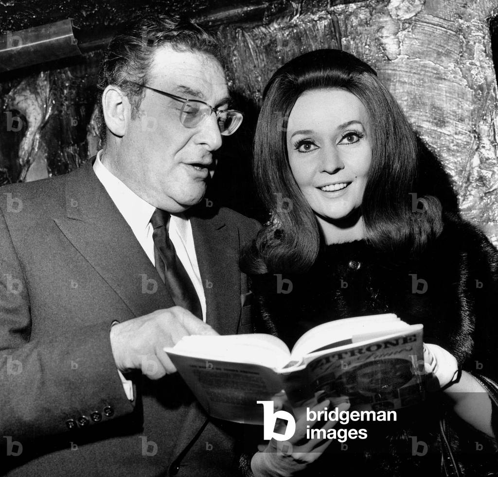 Image of French Journalist Leon Zitrone Signing his Book To Actress ...
