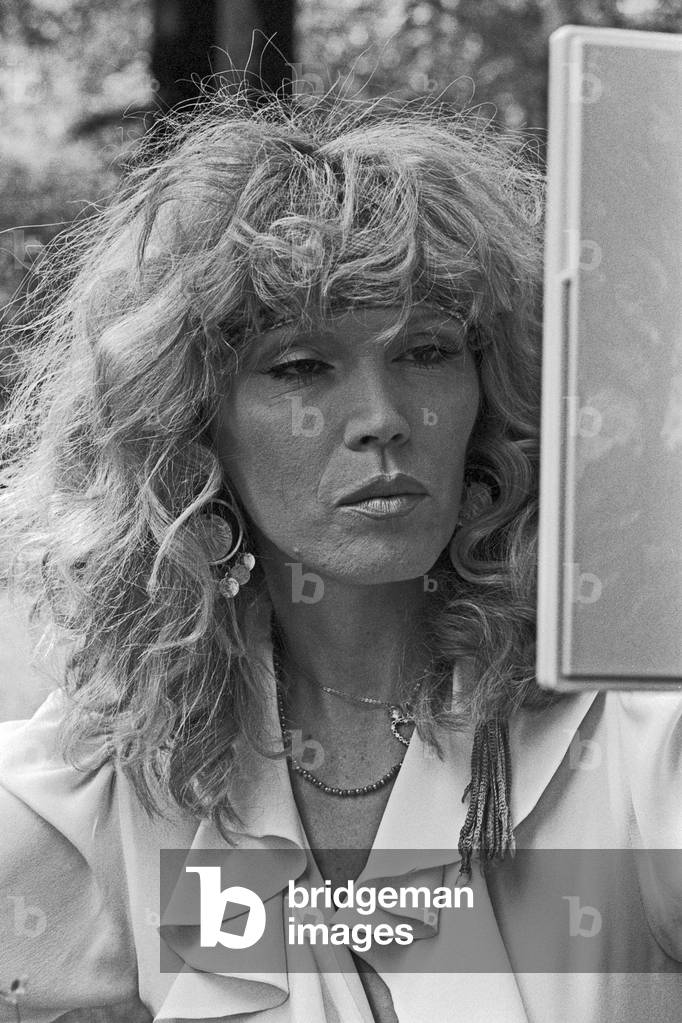 Image of Singer, painter and actress Amanda Lear during a photo shoot