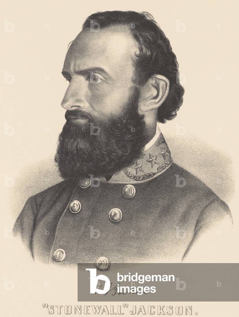 Image of Confederate General Thomas 'Stonewall' Jackson, by Currier ...