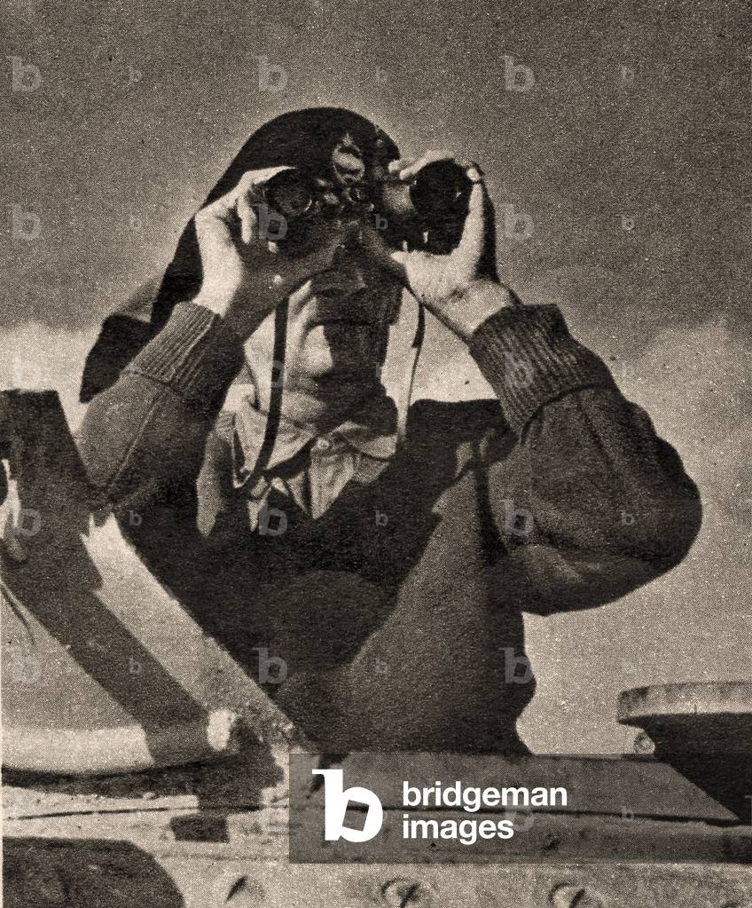 Image of General Montgomery Watching his tanks advance, Battle of Egypt ...