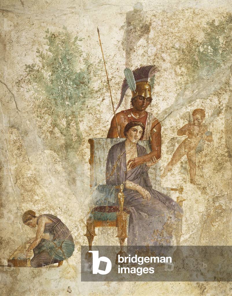 Image of Fresco depicting Mars and Venus with Love, Pompeii , Campania ...