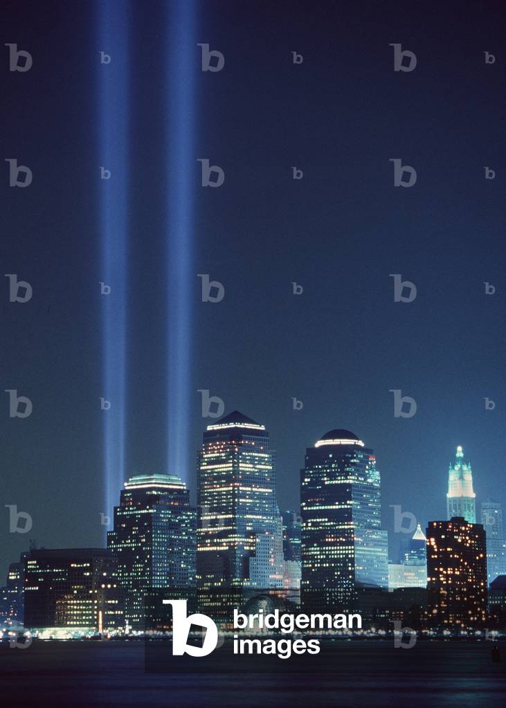 Image of 'Tribute of Light' represents the fallen twin towers of the
